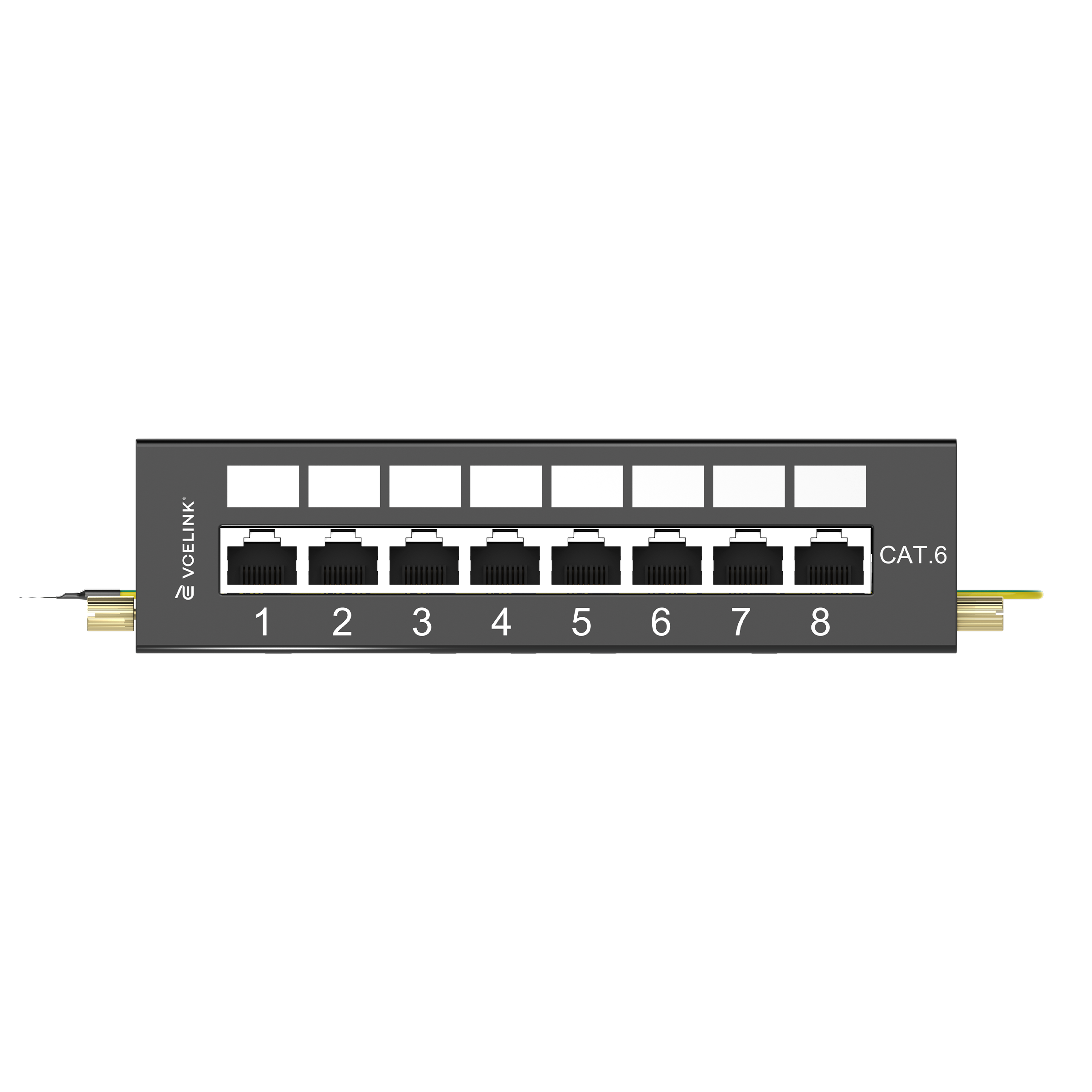 8 Port Shielded Cat6 Patch Panel with RJ45 Sockets VCELINK