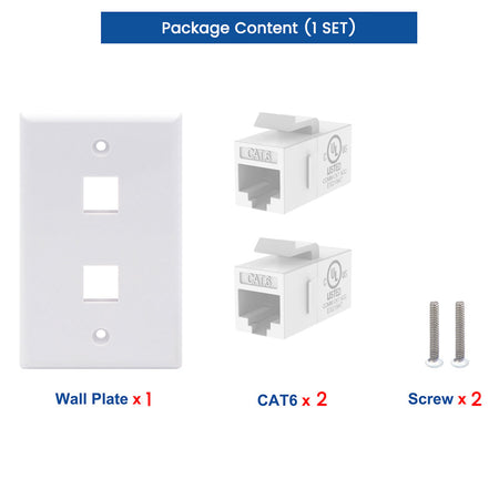 RJ45 Wall Plate 4 Port UL-Listed VCELINK