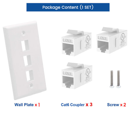 3 Ports Cat6 Wall Plate VCELINK